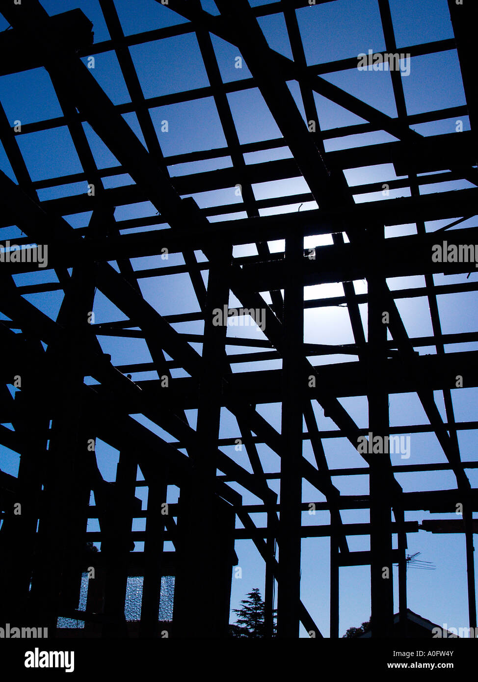 old house frame with old light fitting Stock Photo - Alamy