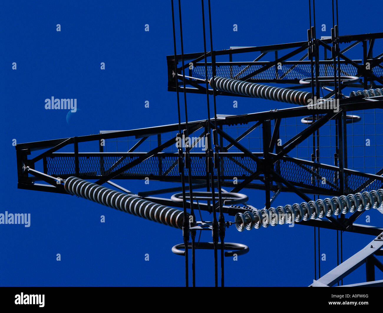 high tension power transmission tower Stock Photo - Alamy