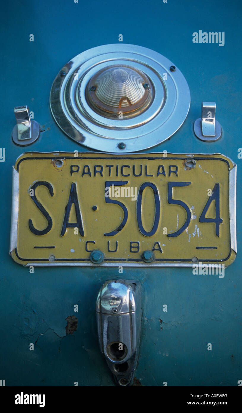 Cuban car registration plate Stock Photo - Alamy