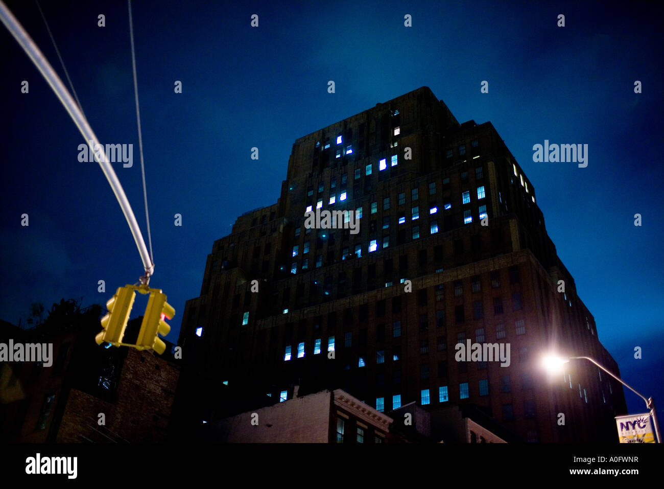 tribeca building at night with street light Stock Photo - Alamy