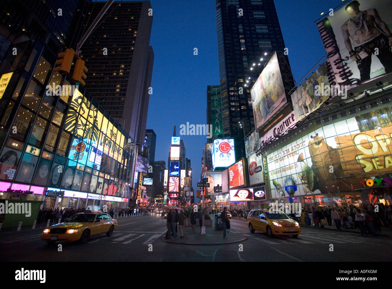 Times square from above night hi-res stock photography and images - Alamy