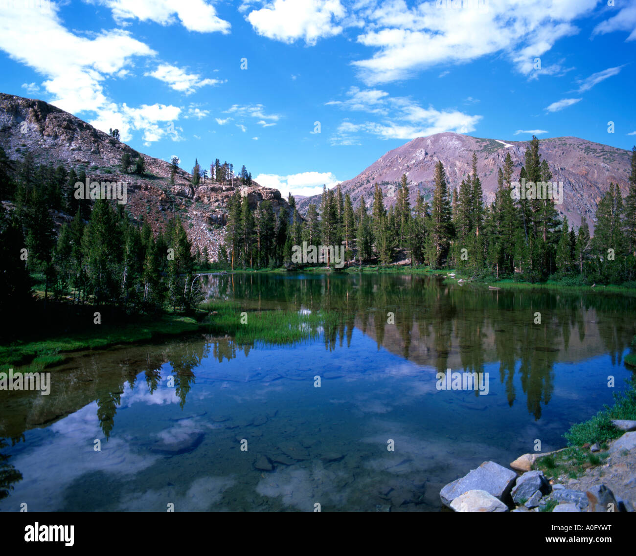 Isolated mountain lake just outside Yosemite national park Stock Photo ...