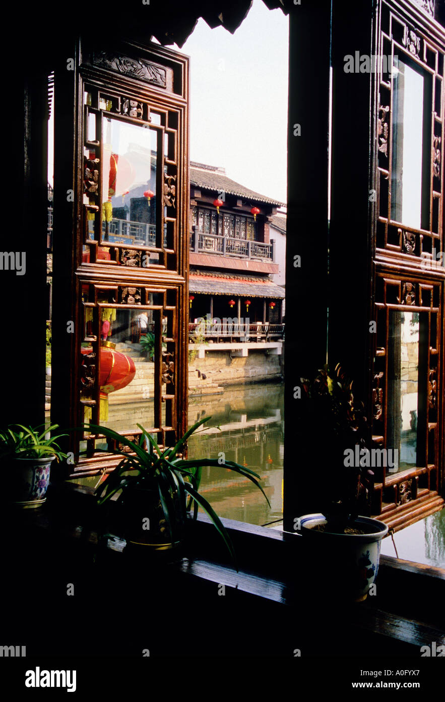 Xitang, Zhejiang, China - Ancient water town view from restaurant ...