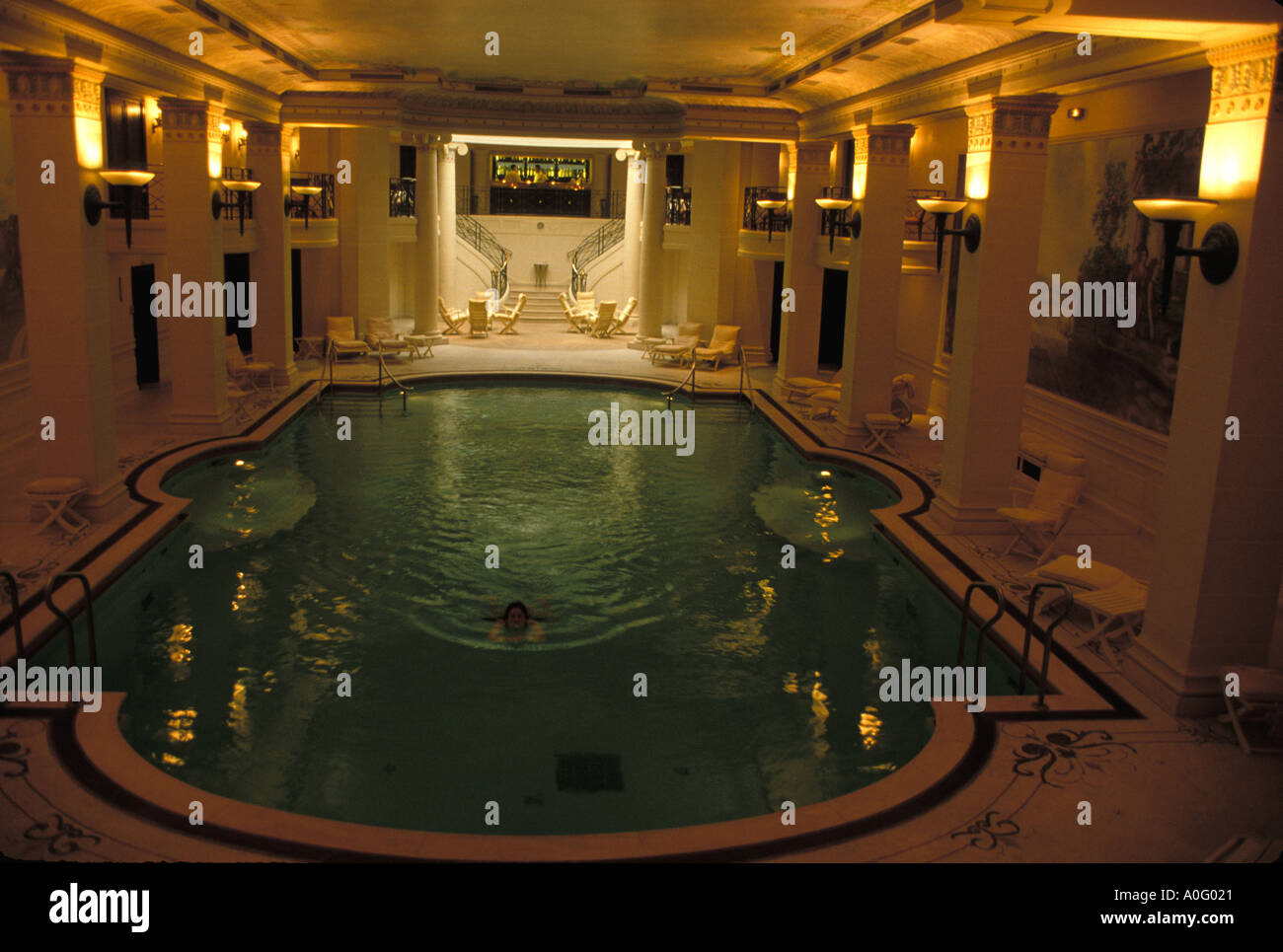 A lone swimmers enjoys a watery solitude the the luxurious swimming ...
