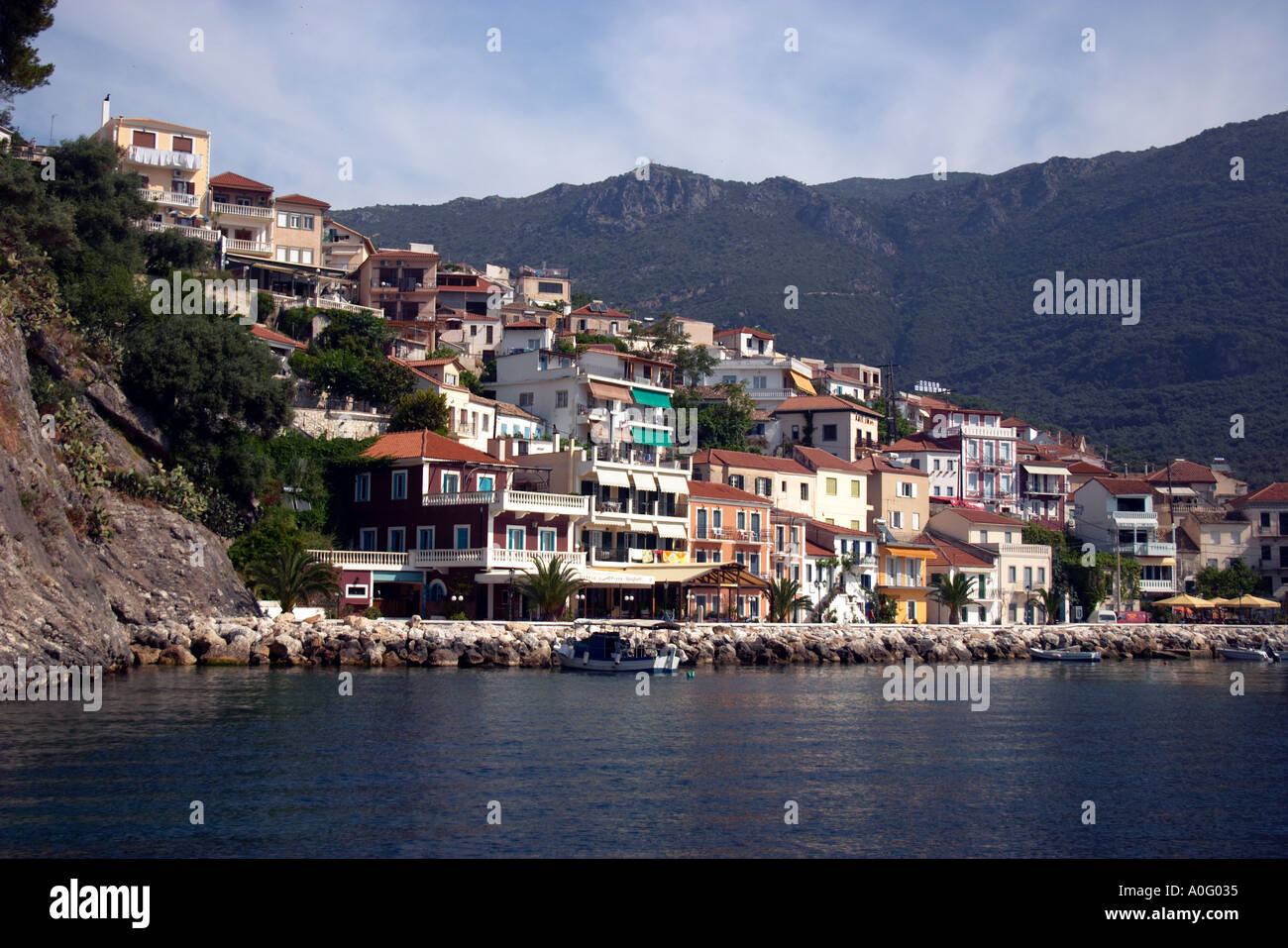 Parga Town Harbor Harbour Greek Ionian Mainland of Greece Epirus Region ...