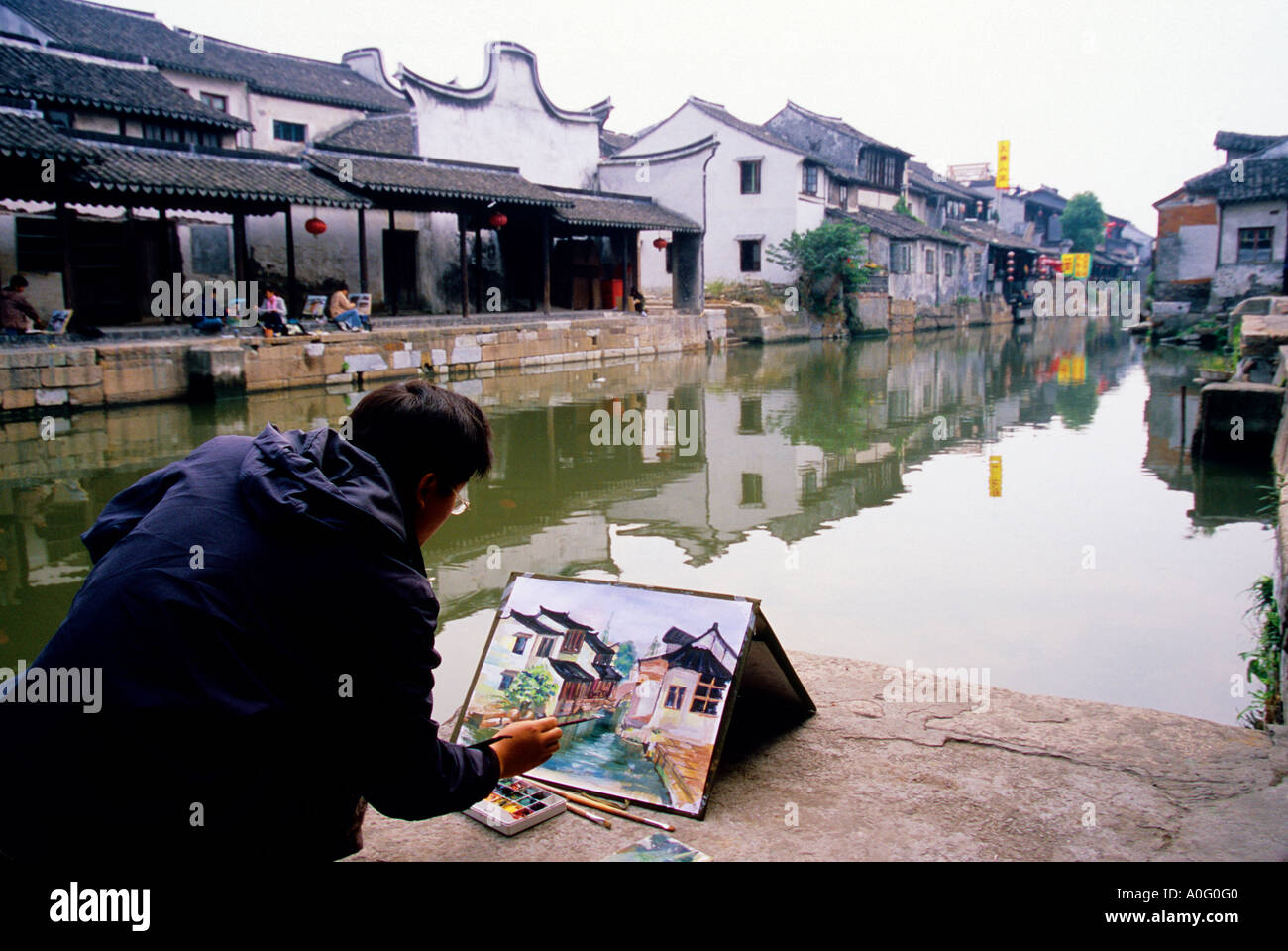 Xitang, Zhejiang, China - Ancient water town student painting buildings ...