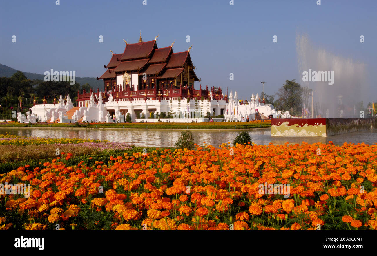 Royal Pavilion at the Royal Flora Show Ratchaphruek Park Chiang Mai in ...