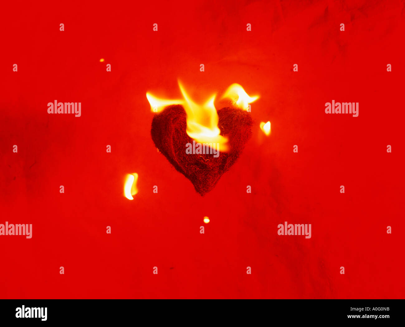 Heart engulfed in flames Stock Photo - Alamy