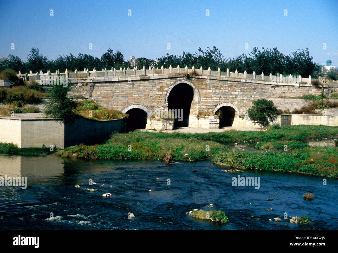 Beijing, China - Historic Ba Li Stone Bridge in east suburban Tongzhou ...
