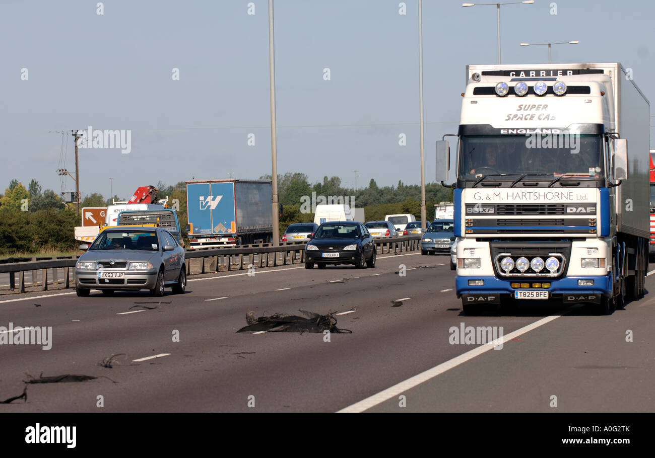 Debris on motorway hi-res stock photography and images - Alamy