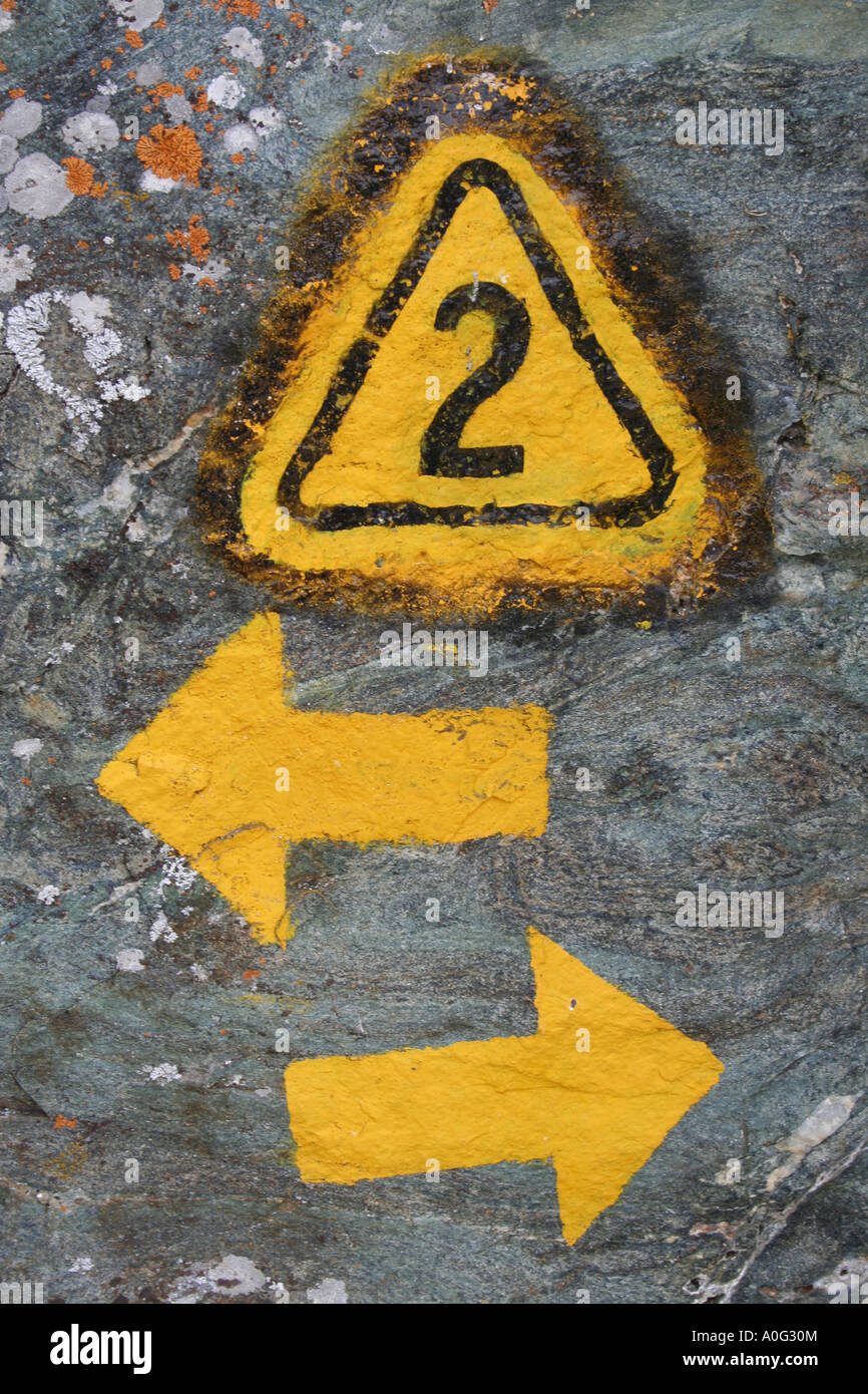 Waymarking for the long-distance walk Alta Via 2 in Valle d'Aosta ...