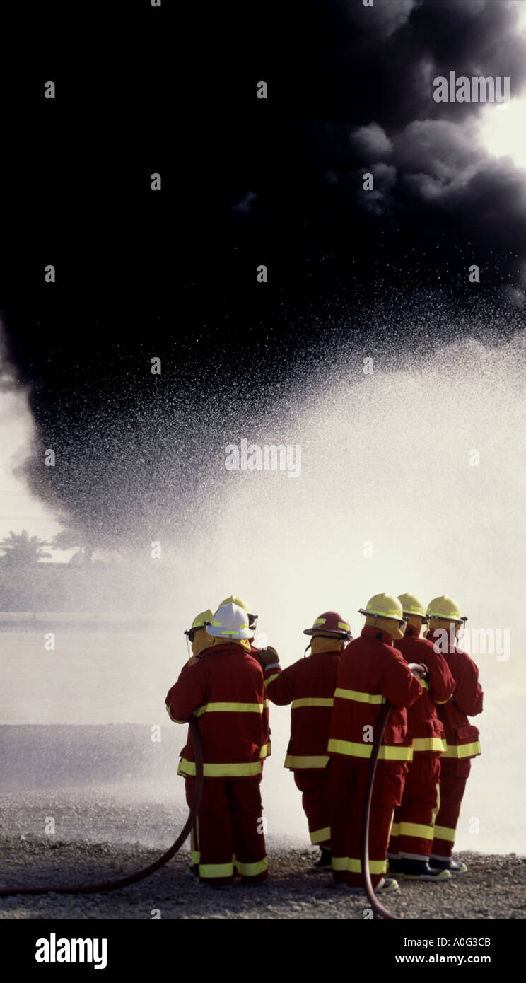Fire fighters training exercise in Saudi Arabia Stock Photo - Alamy