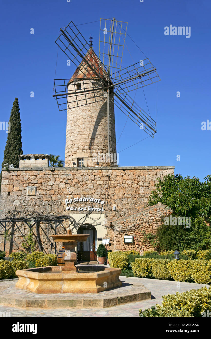 Mallorca almond windmill hi-res stock photography and images - Alamy