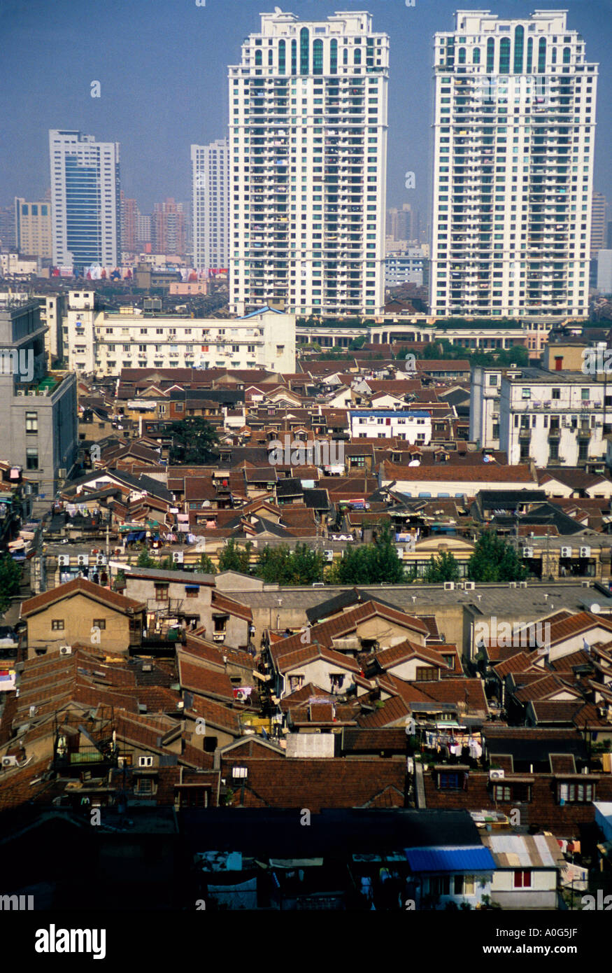 Shanghai, China - Old residential housing rapidly being replaced with ...