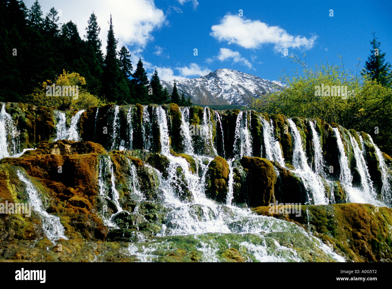 Songpan County, Sichuan, China - Liantai Waterfalls in Huanglong Scenic ...