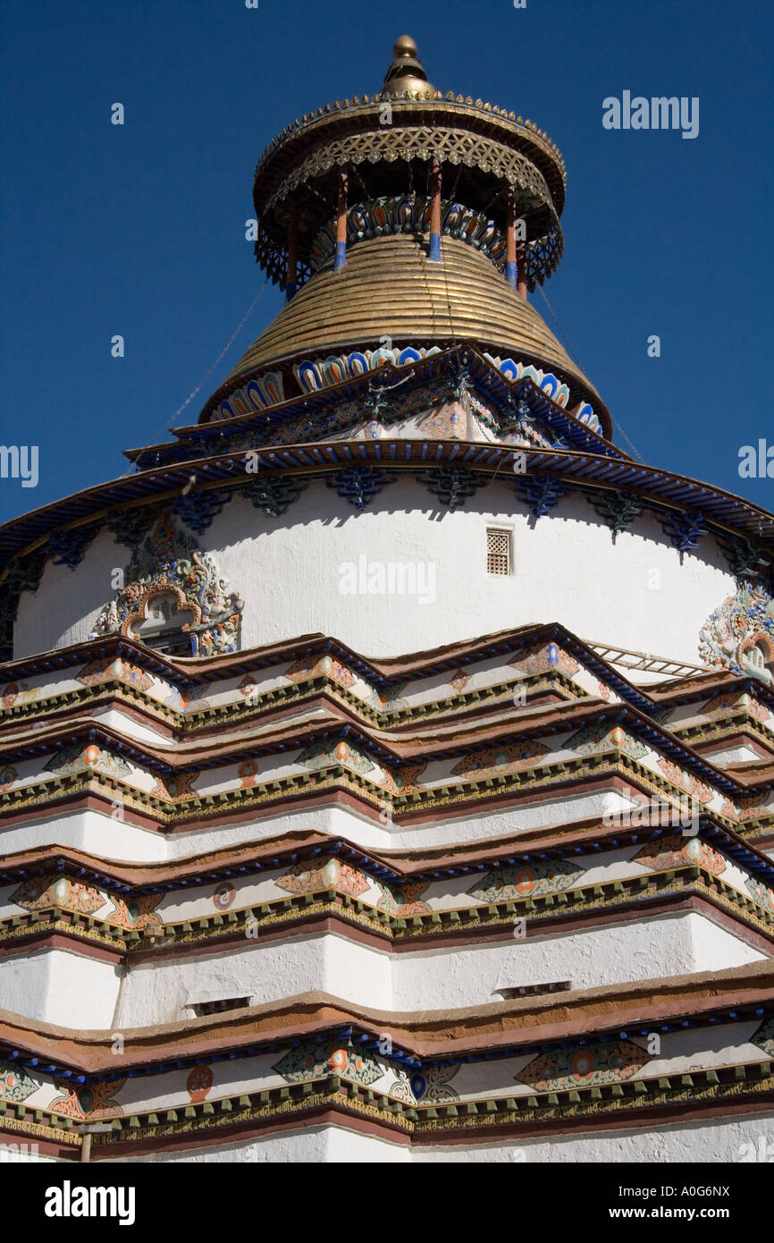 The Kumbum Stupa at Pelkor Chode Monastery in the Tibetan town of ...
