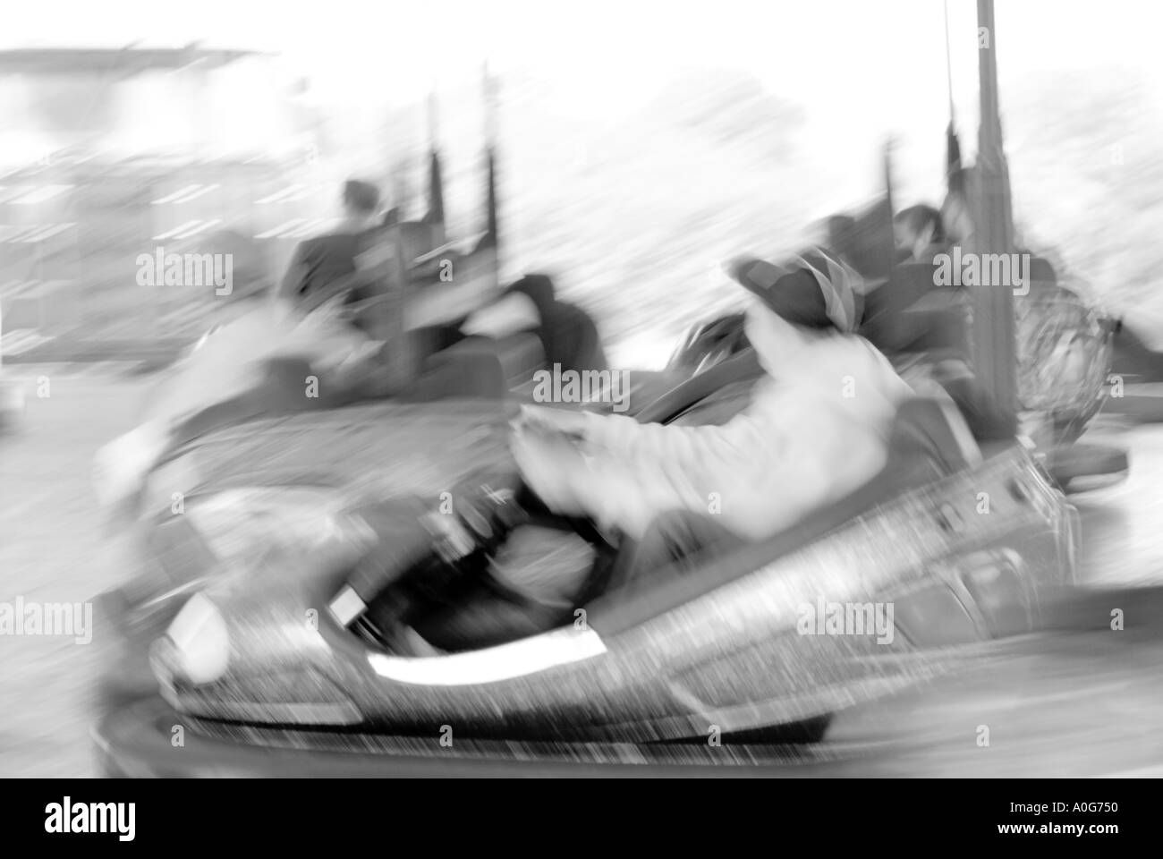 Bumper cars crash fun Black and White Stock Photos & Images - Alamy