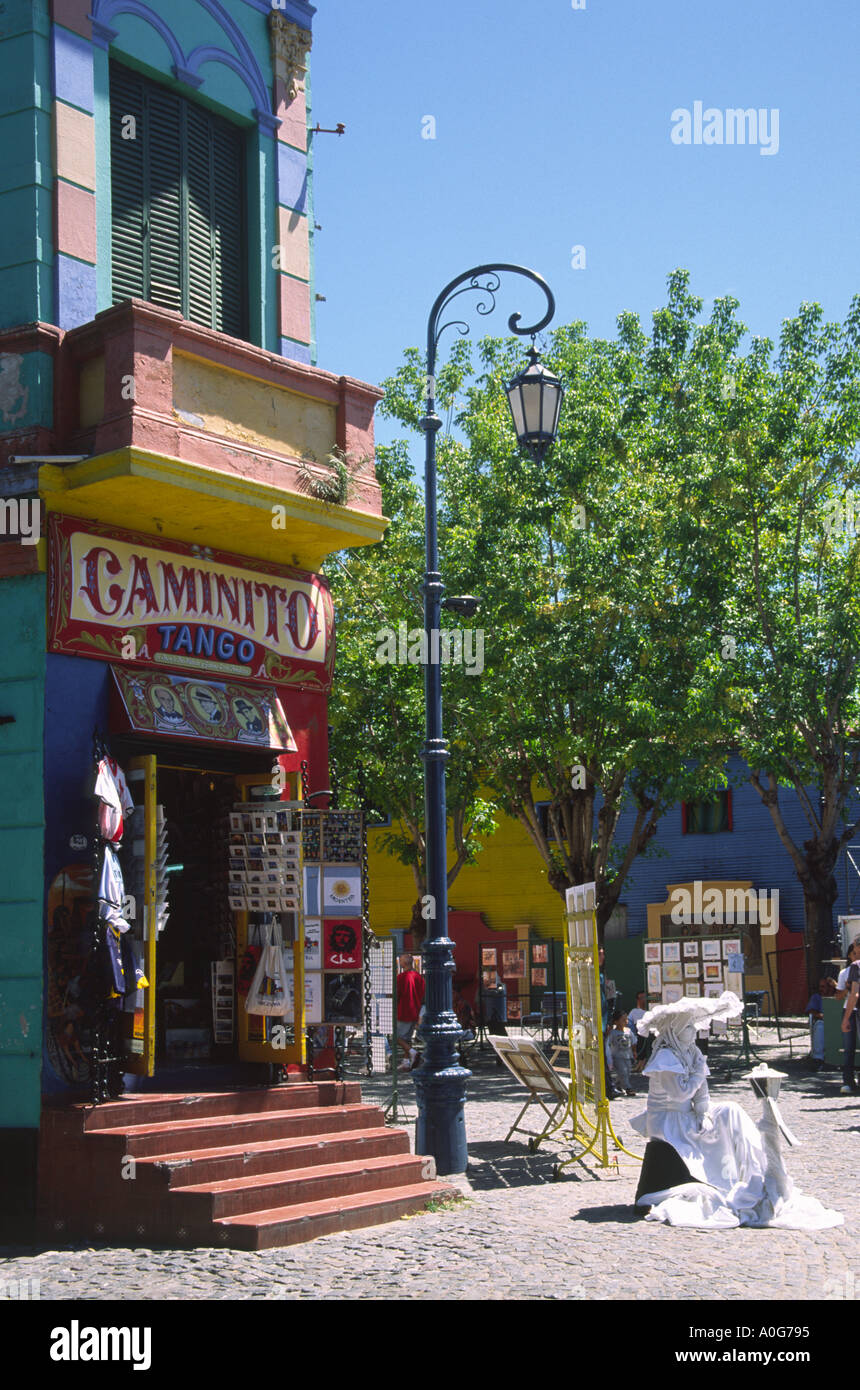 the main entrance to a popular lane in the La Boca district in the ...