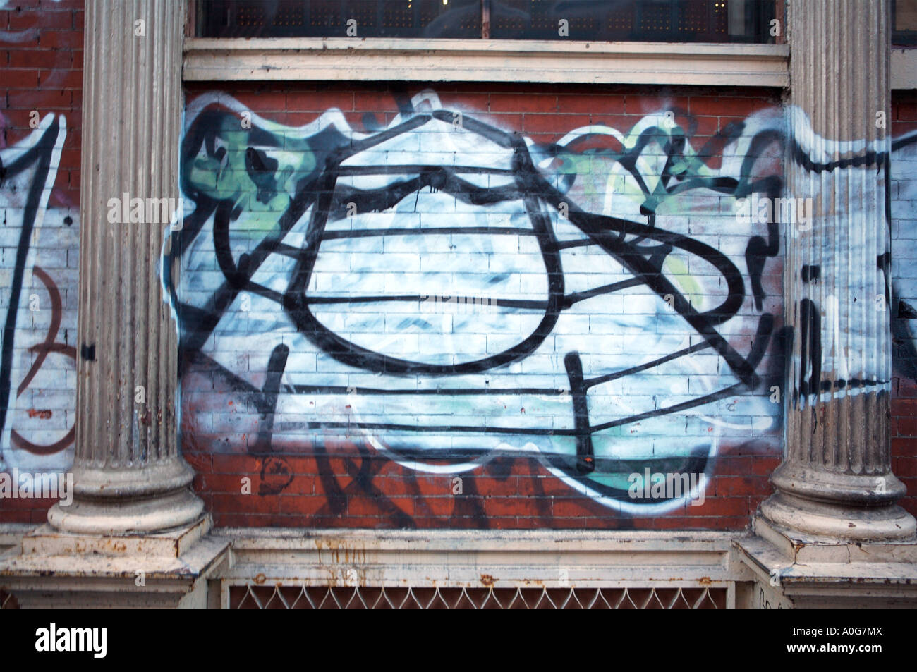 Graffiti, Broadway and Spring Street, Manhattan, New York Stock Photo ...