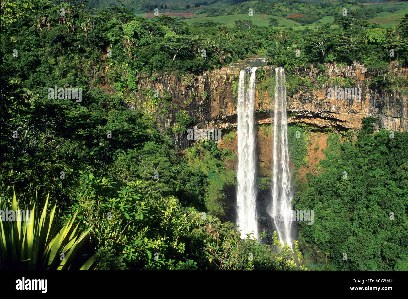 CHAMAREL WATERFALLS MAURITIUS ISLAND Stock Photo - Alamy