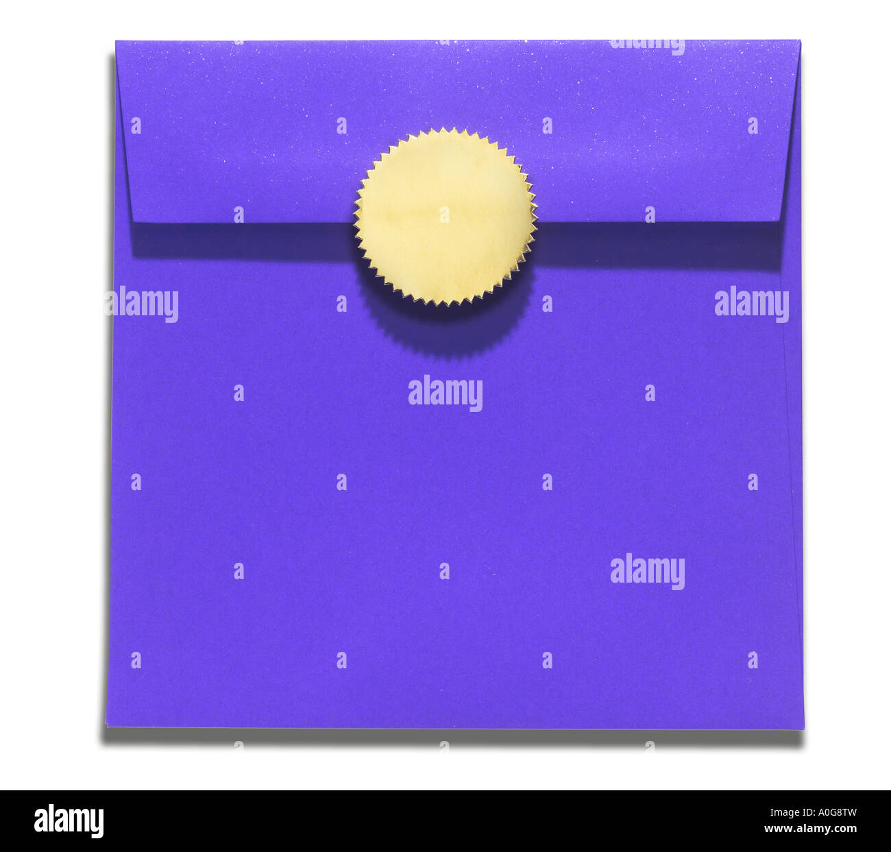 Blue envelope gold seal hi-res stock photography and images - Alamy