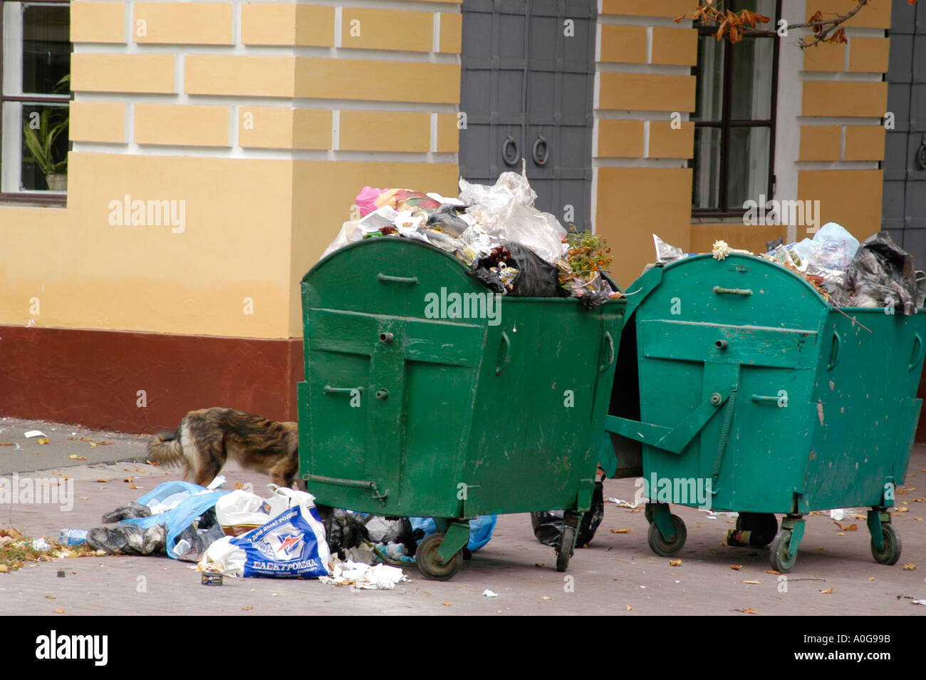 Garbage bins on road hi-res stock photography and images - Alamy