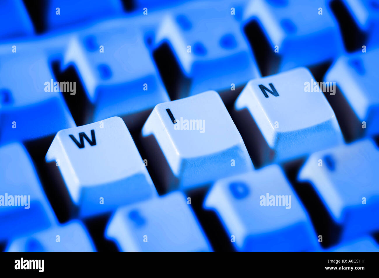 The word 'win' on computer keyboard Stock Photo - Alamy