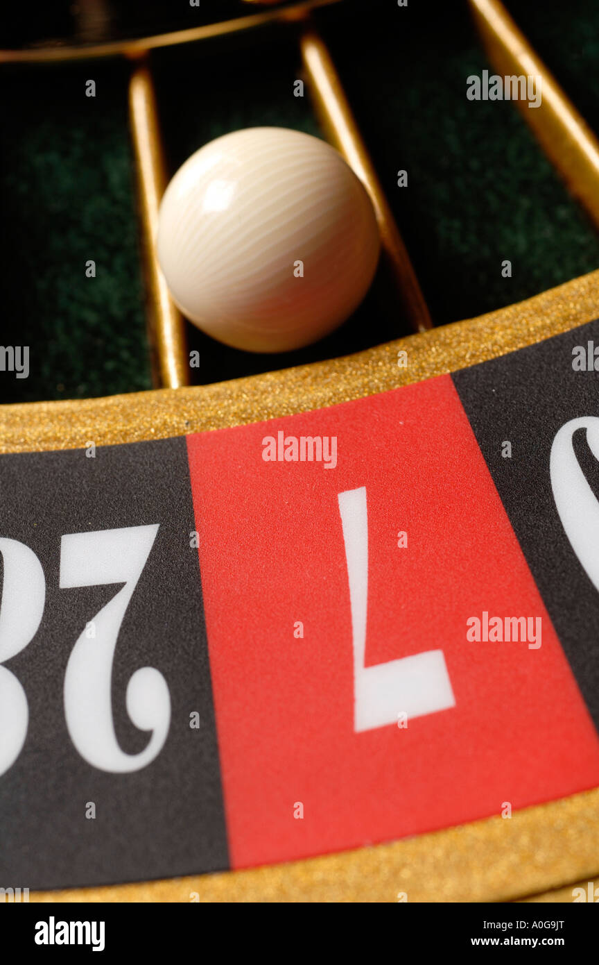 Close up of ball in number seven on roullette wheel Stock Photo - Alamy