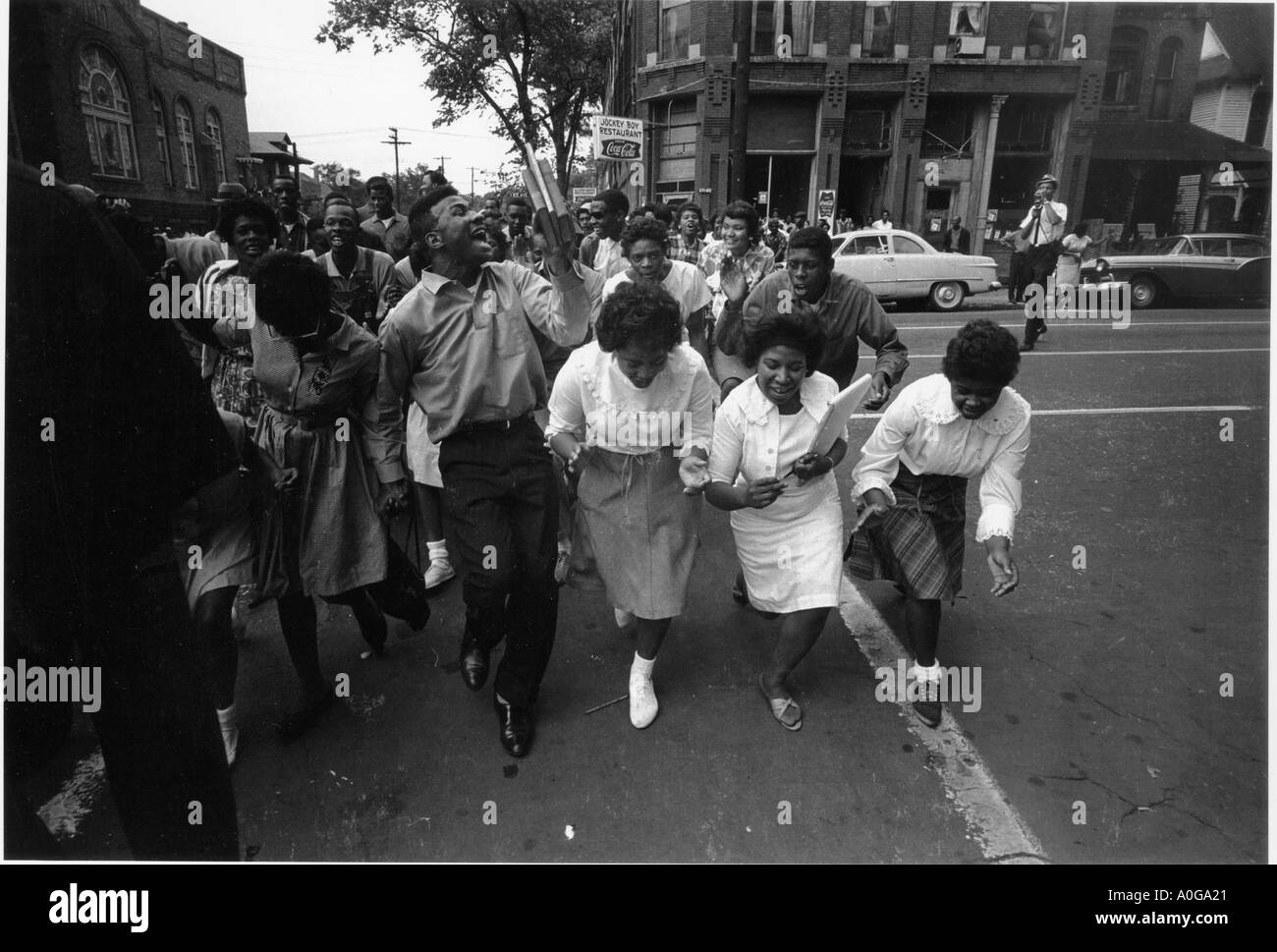 African american police with protestors hi-res stock photography and ...