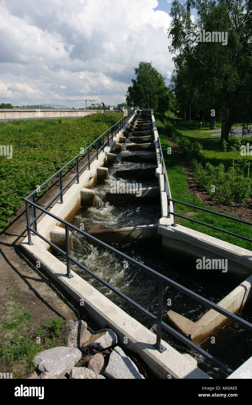 small canal for fish to rise upstream Stock Photo - Alamy