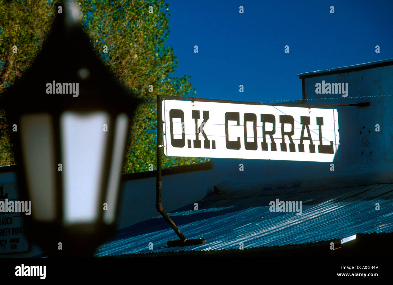 O K Corral sign Tombstone Arizona USA Stock Photo - Alamy