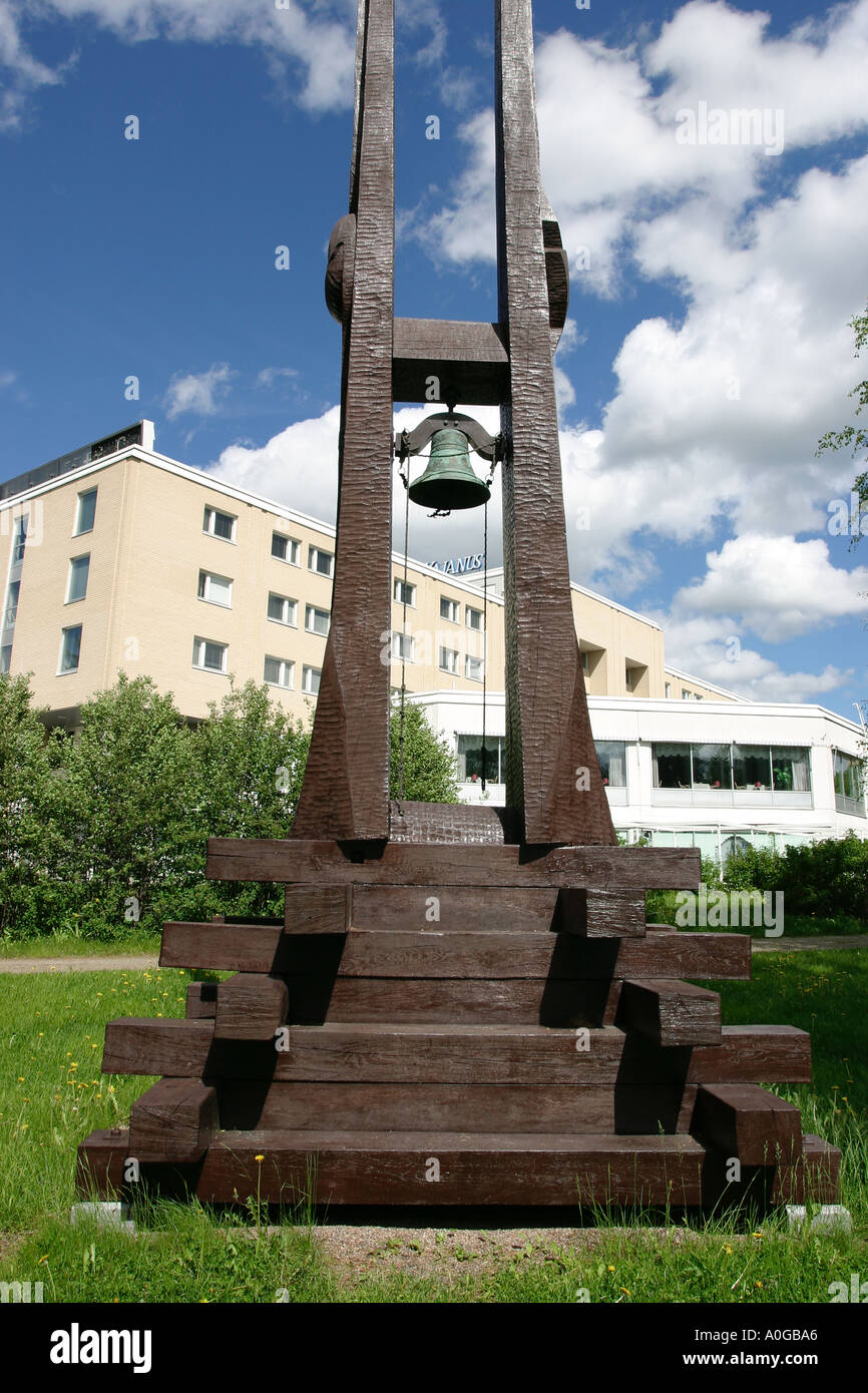 bell hanging between two poles Stock Photo - Alamy