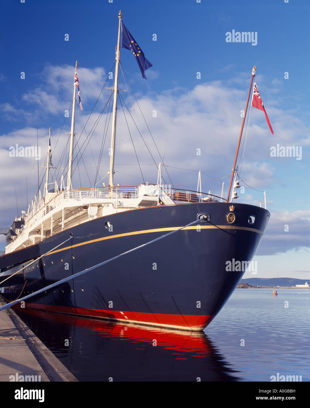 The Royal Yacht Britannia berthed at Ocean Terminal, Leith Docks, Leith ...