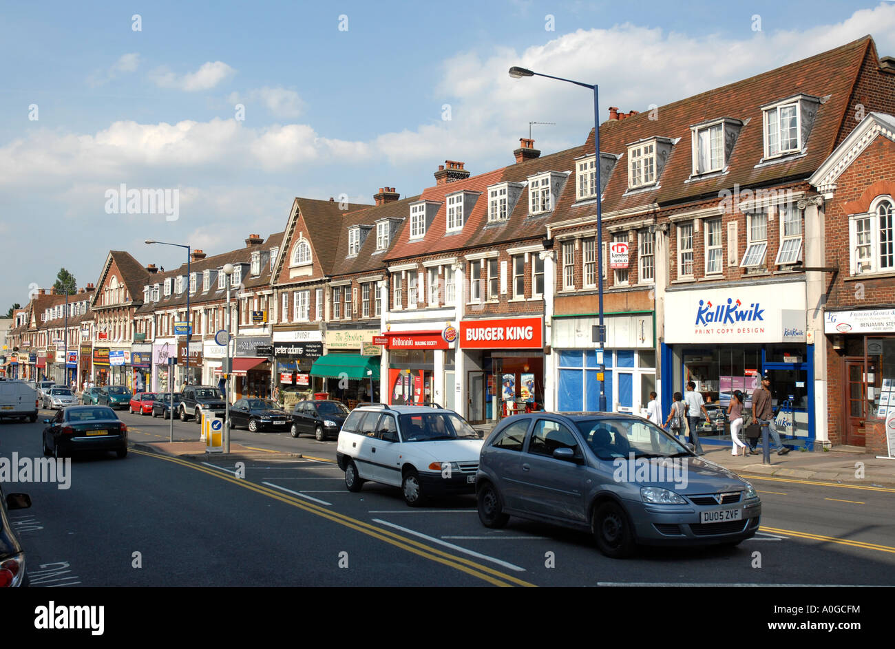 Main shopping street in Edgware London Stock Photo - Alamy