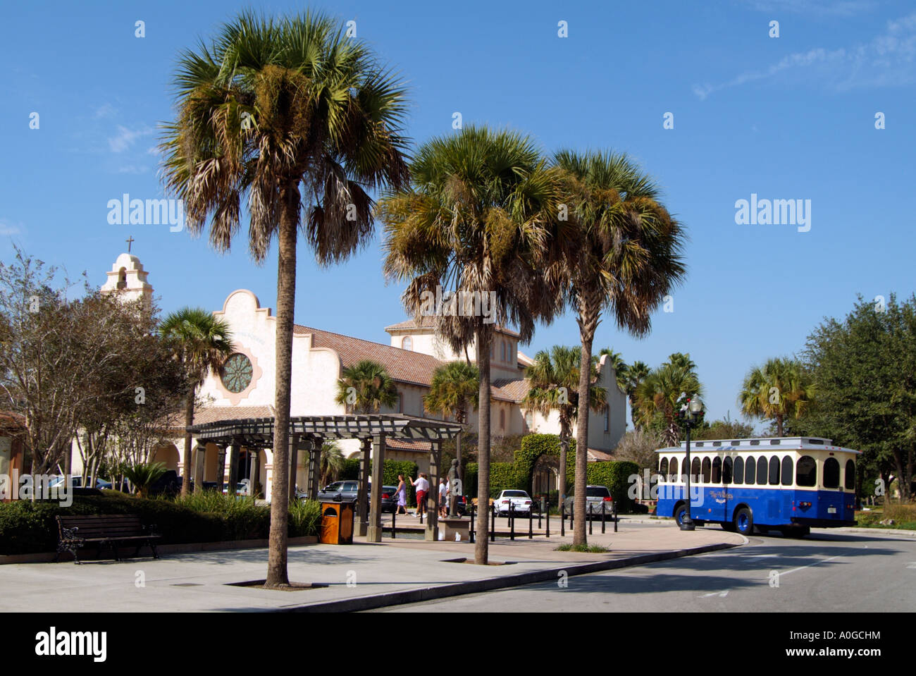 Spanish Springs The Villages Florida USA Trolley bus transport ...