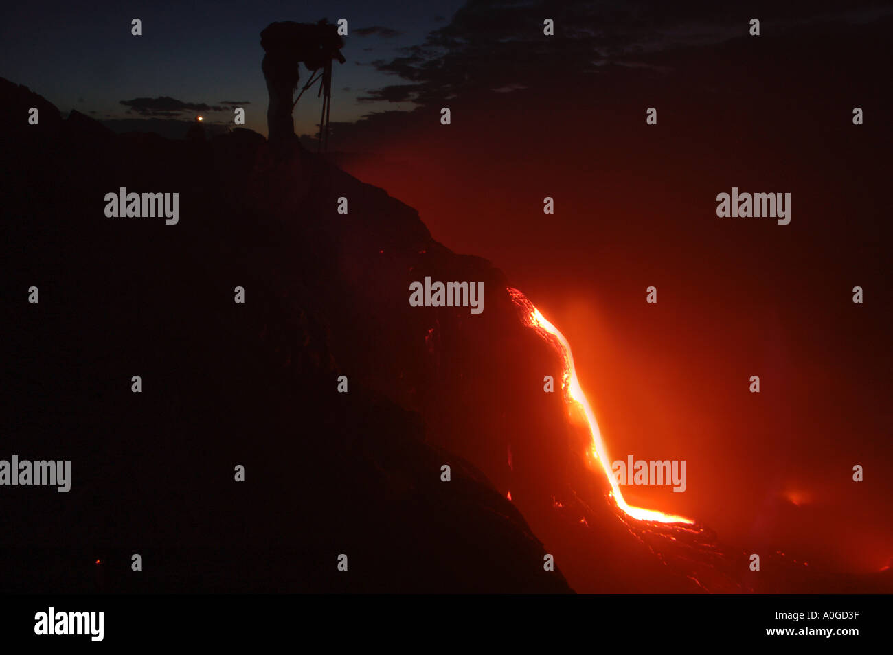 Photographer at twilight and ocean entry Stock Photo - Alamy