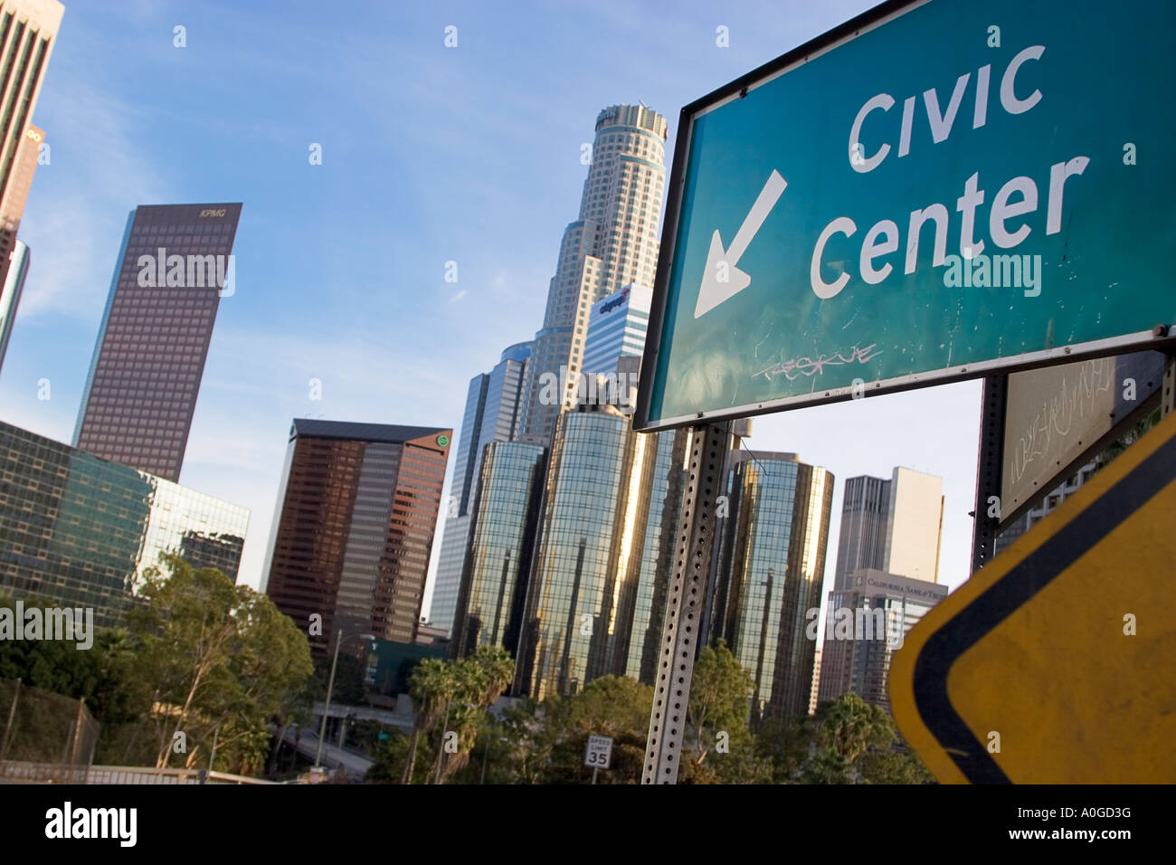 Civic center sign, Los Angeles Stock Photo - Alamy