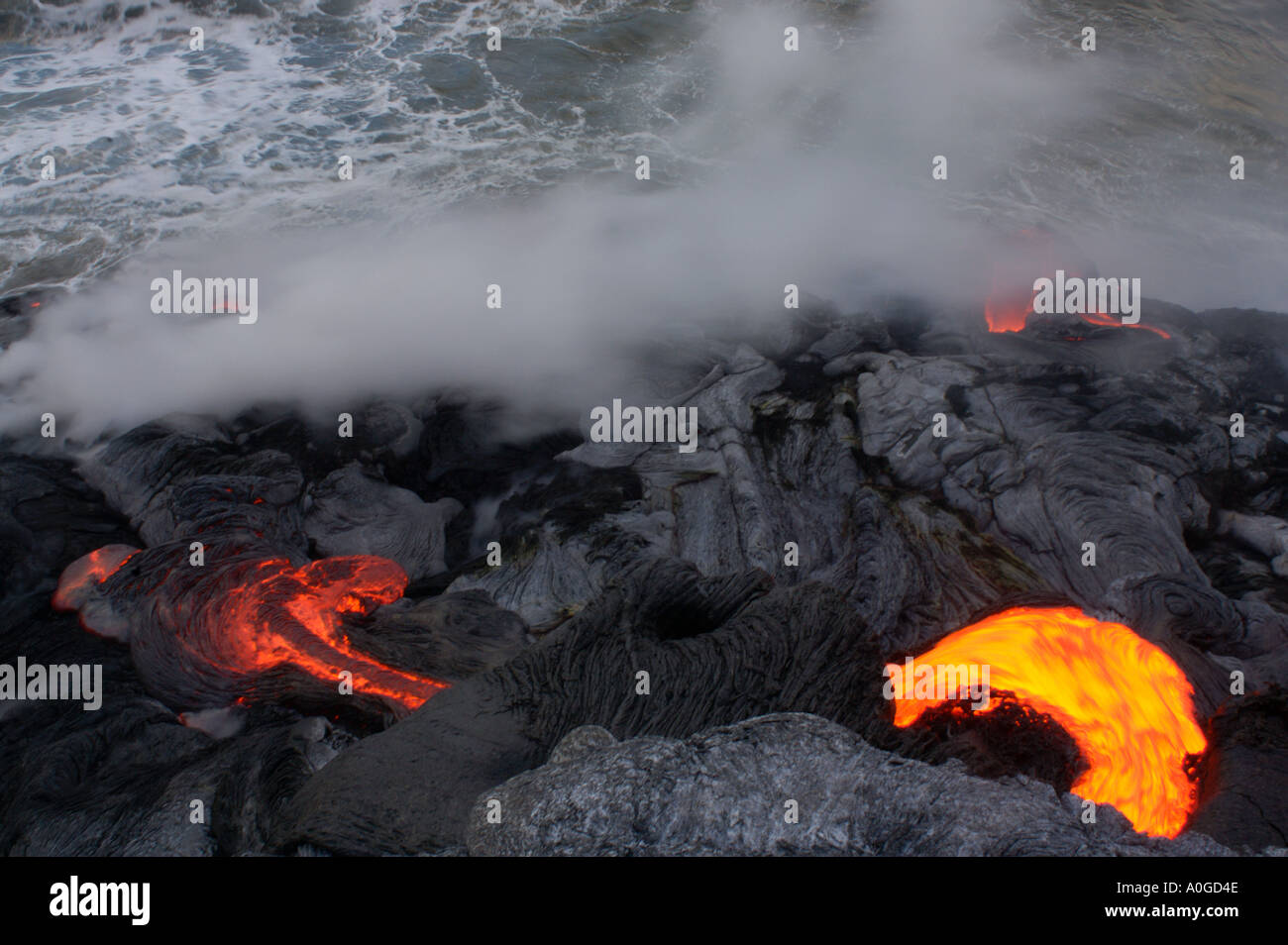 Ocean entry Hawaii Volcanoes National Park Stock Photo - Alamy