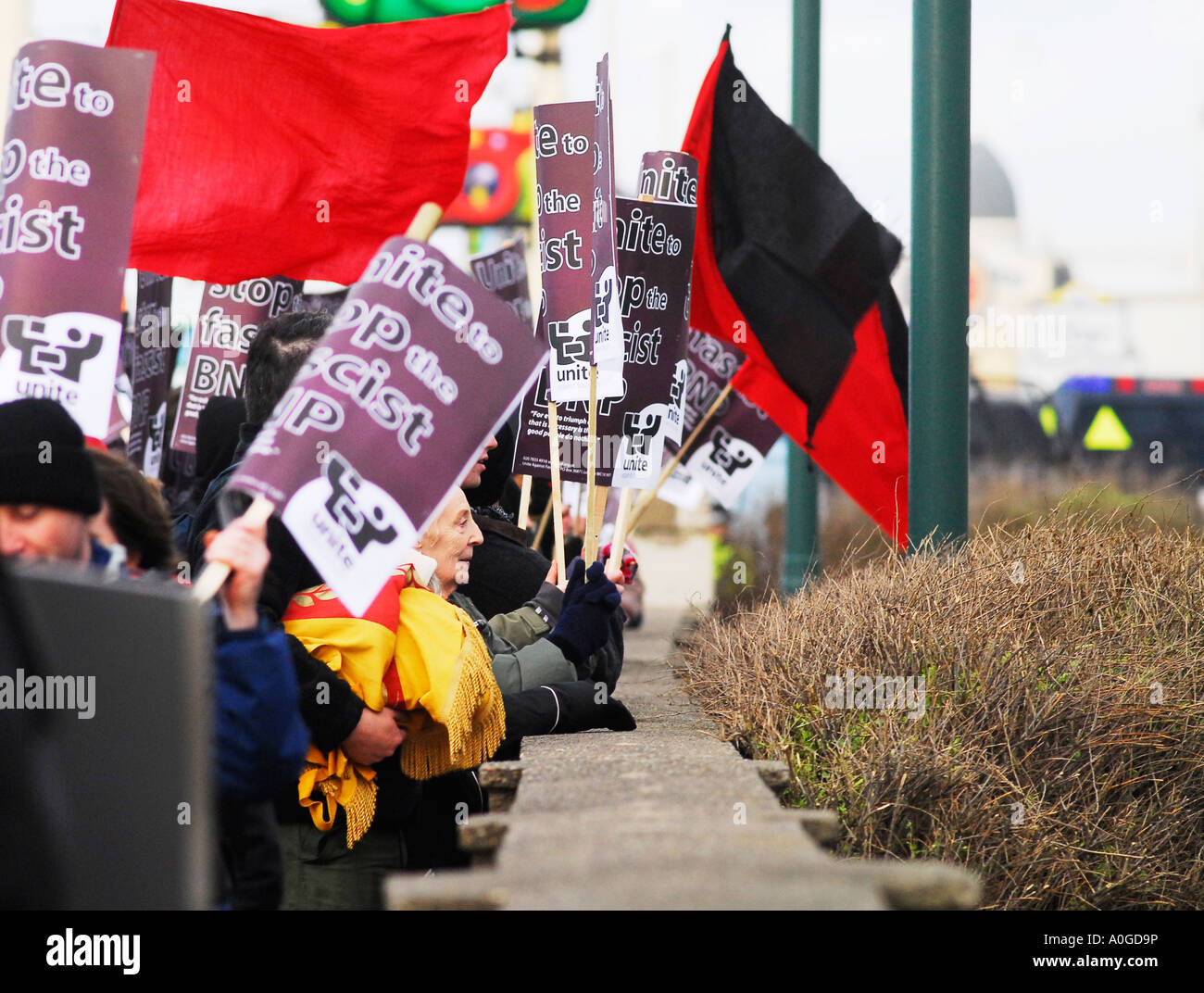 Anti BNP protest and rally ,Blackpool,Lancashire,England,UK Stock Photo ...