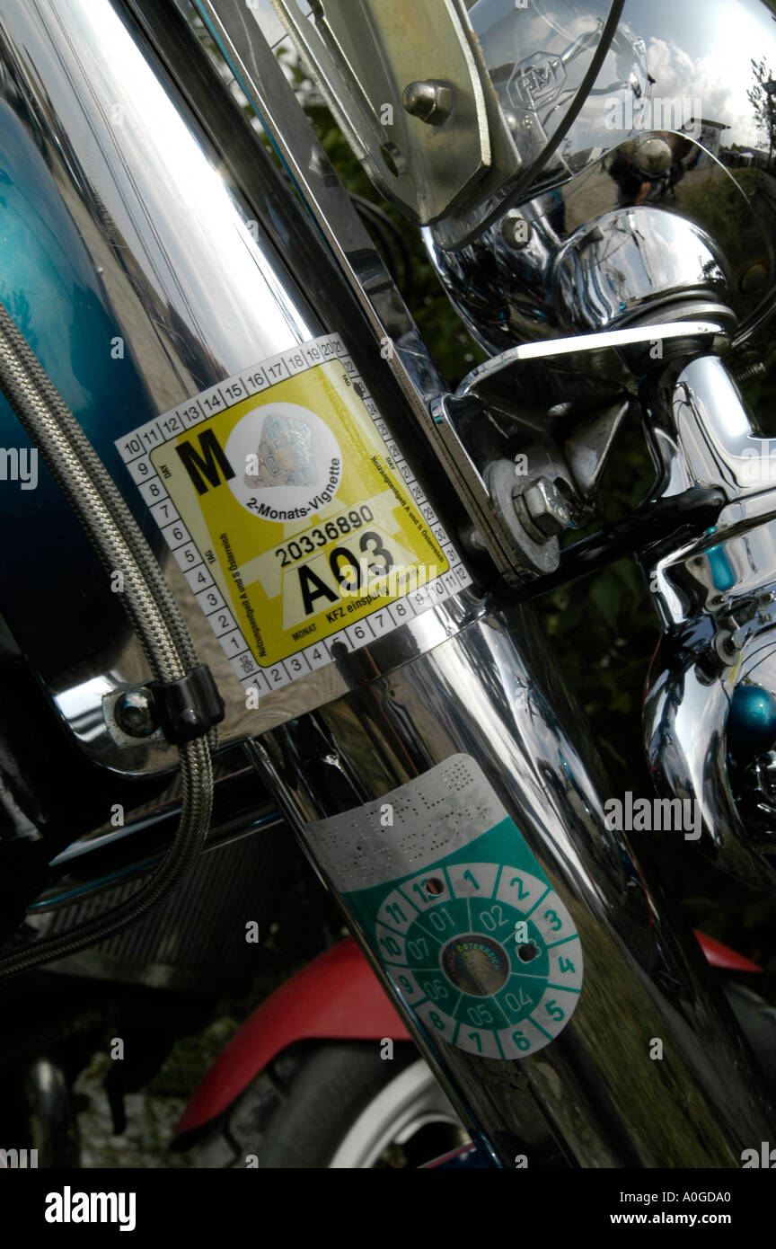Motorbike road tax disc hi-res stock photography and images - Alamy