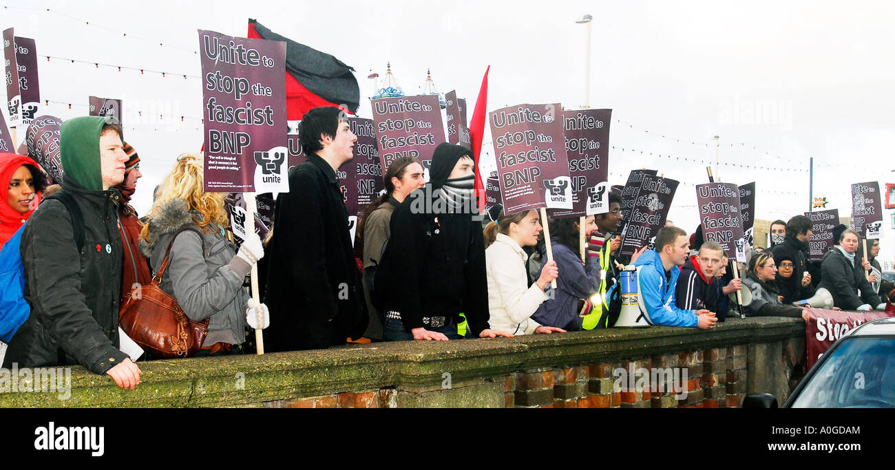 Anti BNP protest held at Blackpool,Lancashire,UK Stock Photo - Alamy
