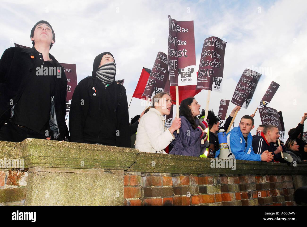 Anti BNP protest and rally ,Blackpool,Lancashire,England,UK Stock Photo ...
