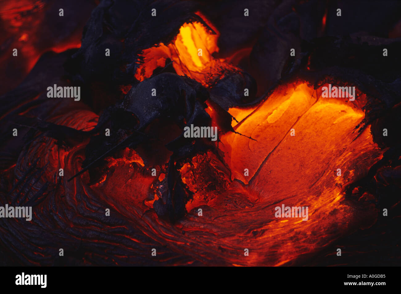 Lava tube breakout Volcanoes National Park Hawaii Stock Photo - Alamy