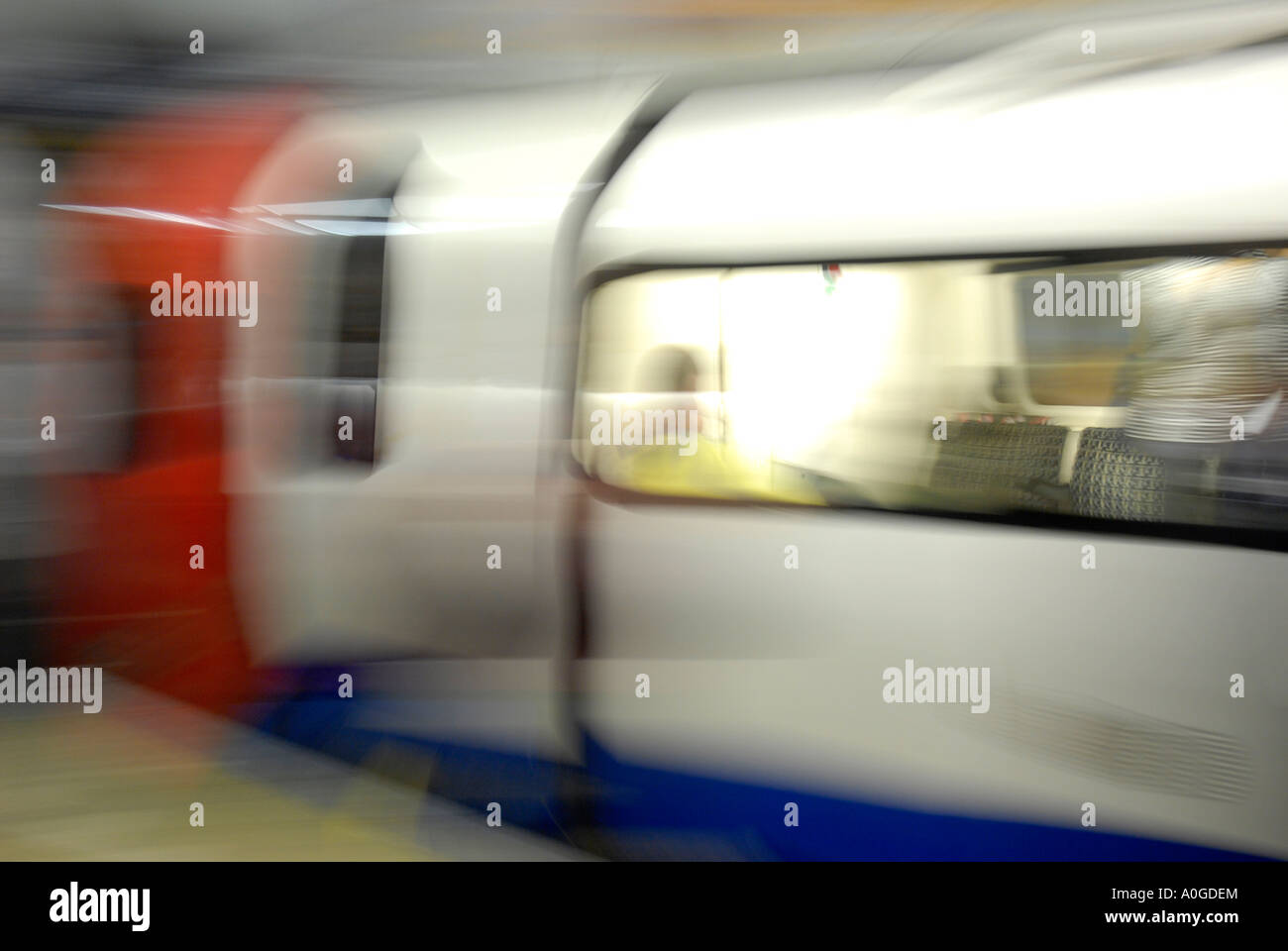 Tube train blurred image London Stock Photo - Alamy