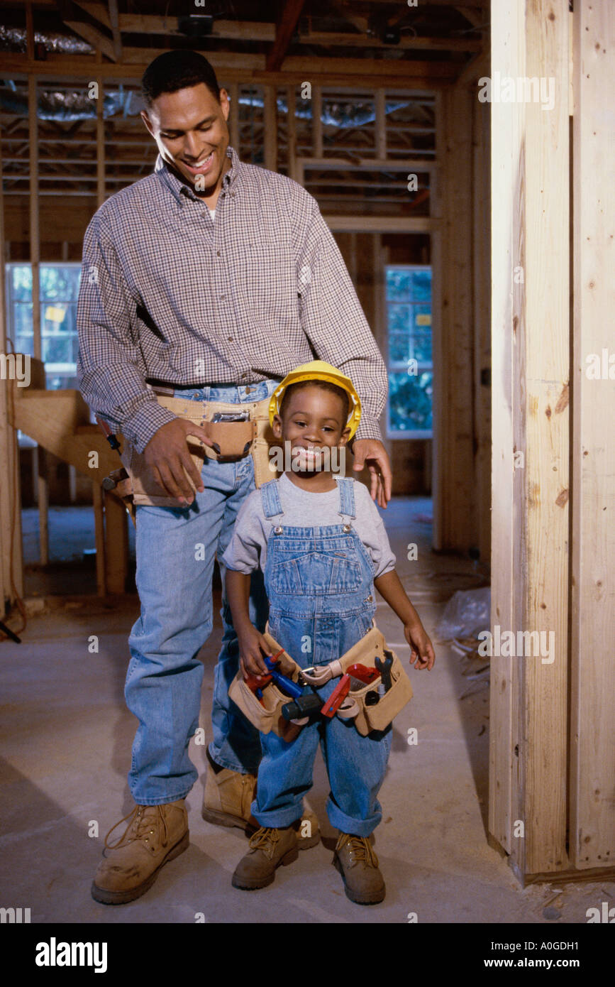 Father standing son construction site hi-res stock photography and ...