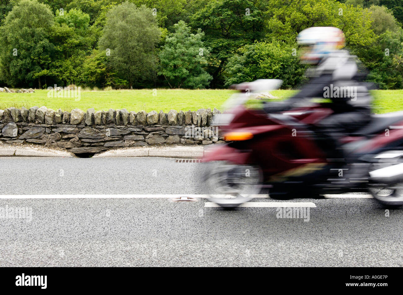 Small section of main road Wales UK Stock Photo - Alamy