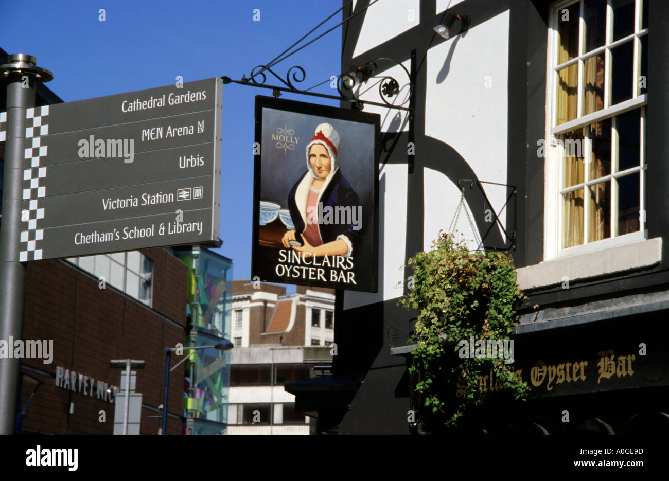 Tourist Sign Manchester City Centre Stock Photo - Alamy