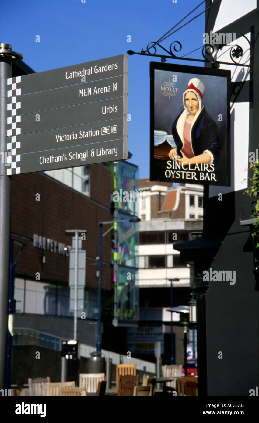 Tourist Sign Manchester City Centre Stock Photo - Alamy