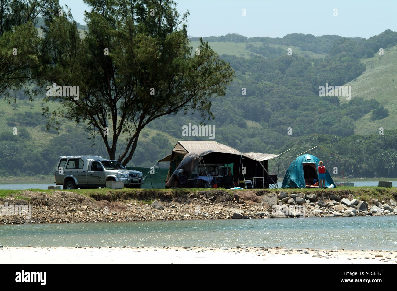 Camping at Morgans Bay on the wild coast Eastern Cape South Africa RSA ...