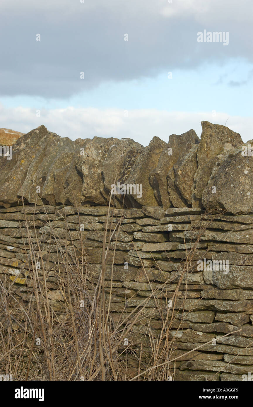 Cotswold dry stone wall Stock Photo - Alamy